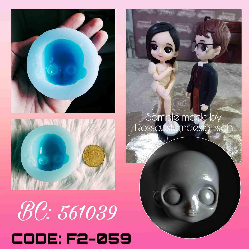 ASM Blythe Face silicone mold | F2 Face mold | Chibi Topper Face mold ...