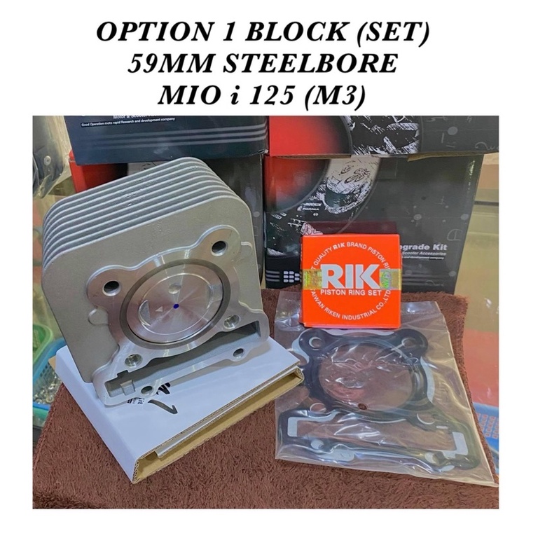 OPTION 1 BLOCK MIO I 125 STEELBORE 59mm | Shopee Philippines