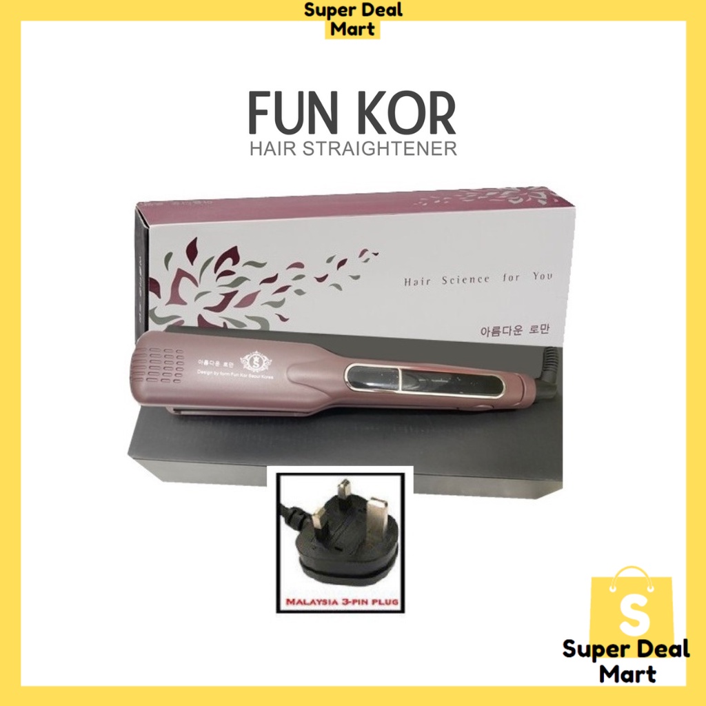 Fun Kor Korea Professional Hair Straightener Flat Iron 2cm / 4cm ...