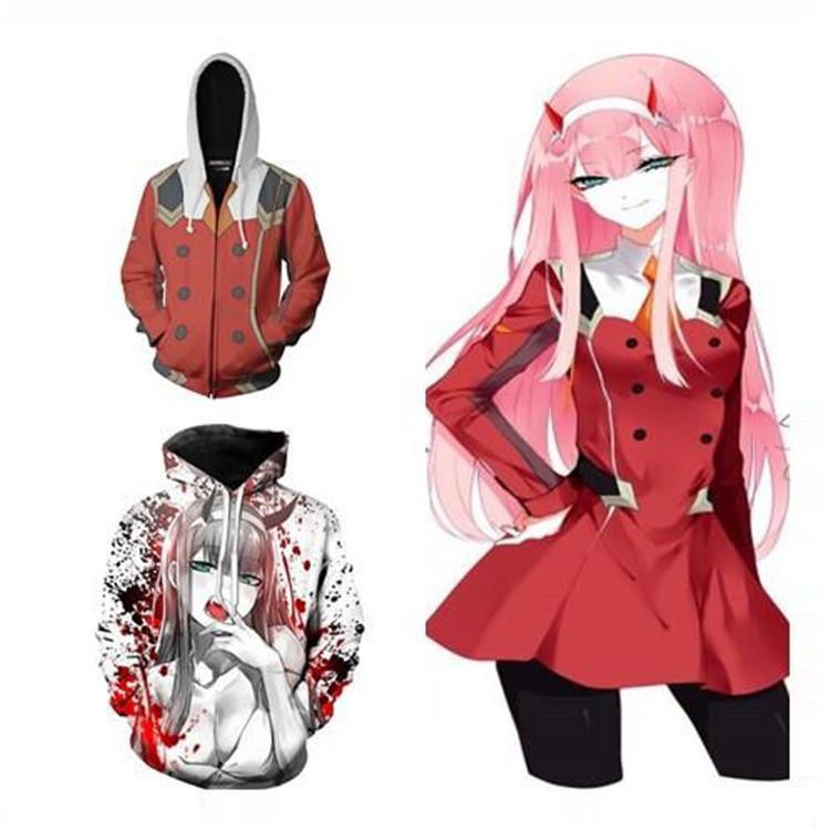 DARLING in the FRANXX Zero two series 3D sweater Anime cosplay hoodie ...