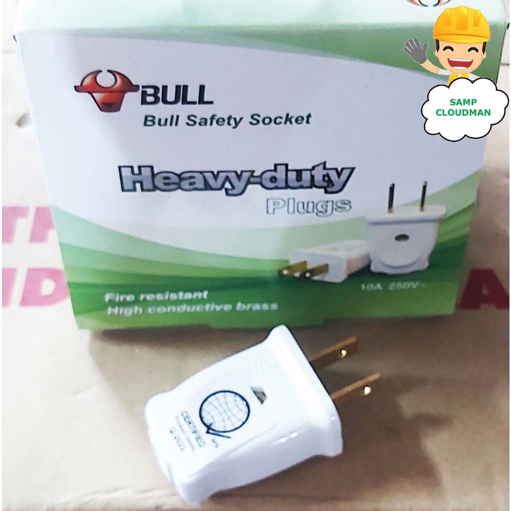 Bull Heavy Duty Plug 10A 250V Fire Resistant High Conductive Brass ...