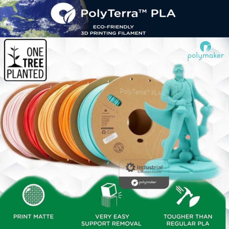 Polymaker PolyTerra Matte PLA Filament (1.75mm & 2.85mm Eco-Friendly ...