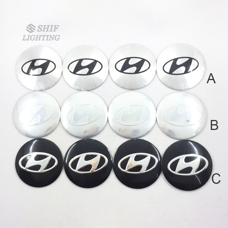 4 x 56mm HYUNDAI H Logo Wheel Hub Center Caps Cover Emblem Badge ...