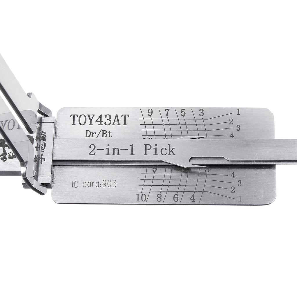 Original lishi TOY43AT 2 in 1 Lock Decoder Together Auto Pick Sets ...
