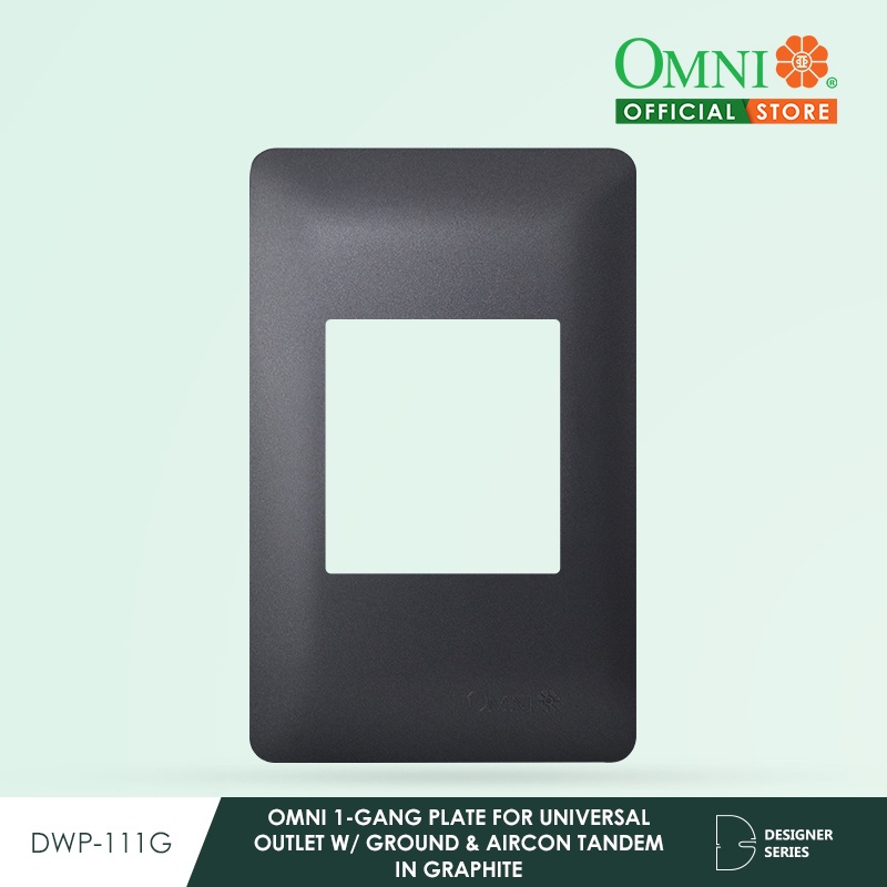 OMNI 1-Gang Plate For Universal Outlet w/ Ground & Aircon Tandem In Graphite - DWP-111G | Shopee ...