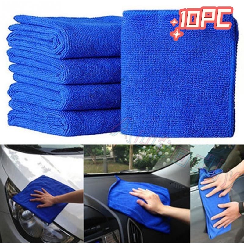 10pcs Soft Absorbent Wash Cloth Car Auto Care Microfiber Car Cleaning ...