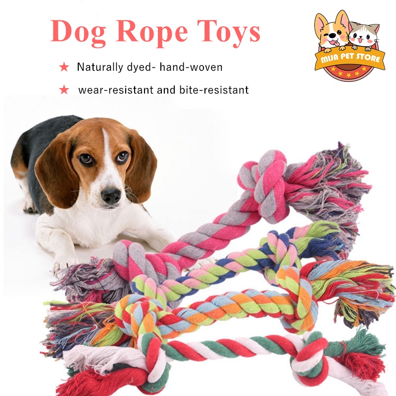 Pet Dog Puppy Cotton Braided Bone Dog Rope Toy 18cm 28cm | Shopee ...