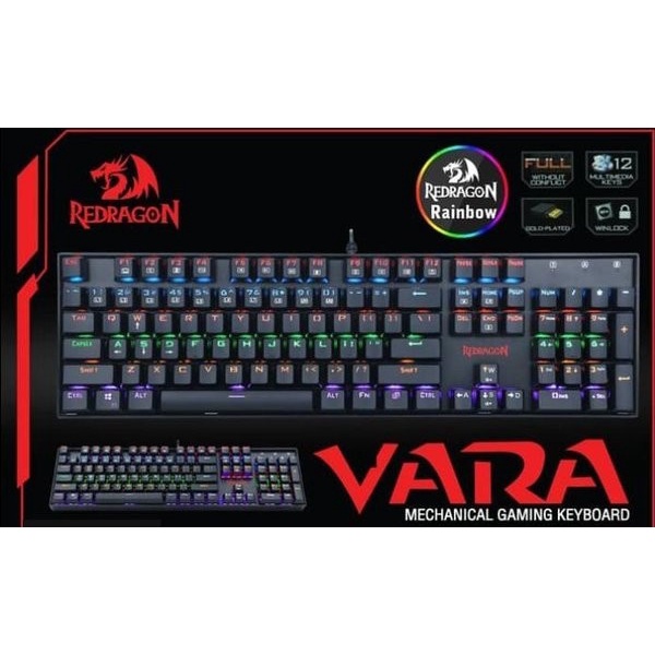 Redragon USB Wired Rainbow Vara K551-KR Mechanical Gaming Keyboard | Shopee Philippines