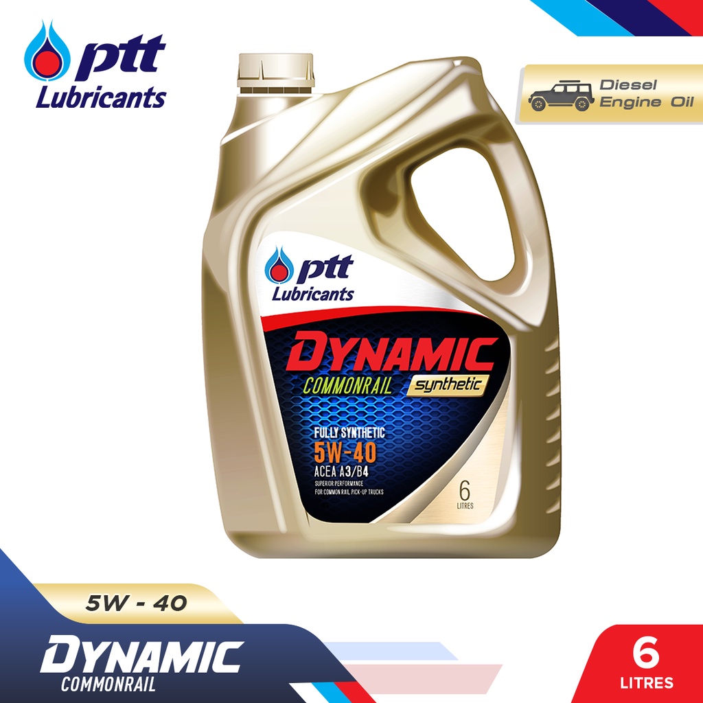 PTT Lubricants Dynamic Commonrail Synthetic 5W-40 6L with Free PTT Cap ...