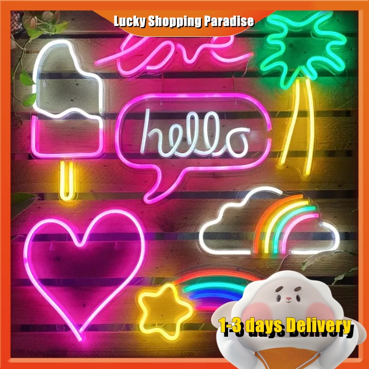 Valentine's Day Gift 20 Colors&Shapes LED USB powered Neon Light ...