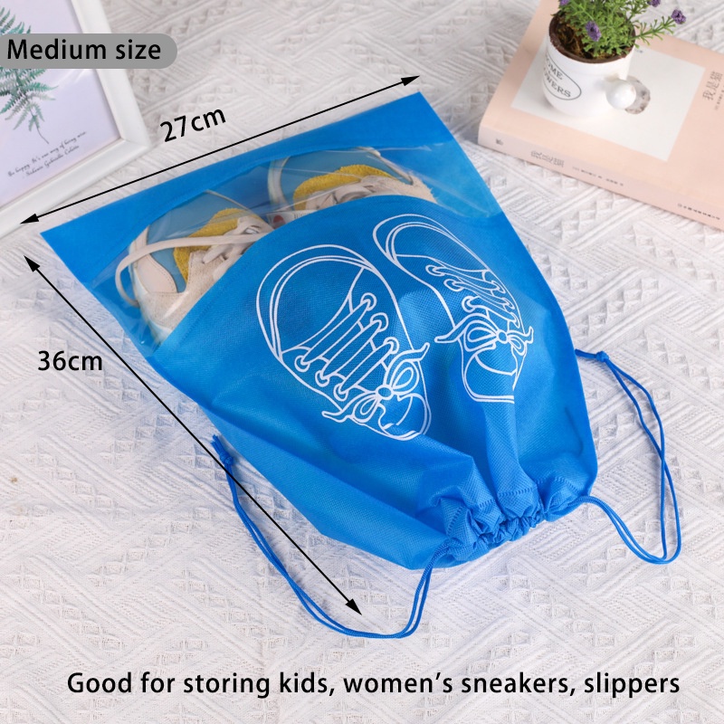 With Transparent Slot Waterproof Dustproof Drawstring Shoes travel bag ...