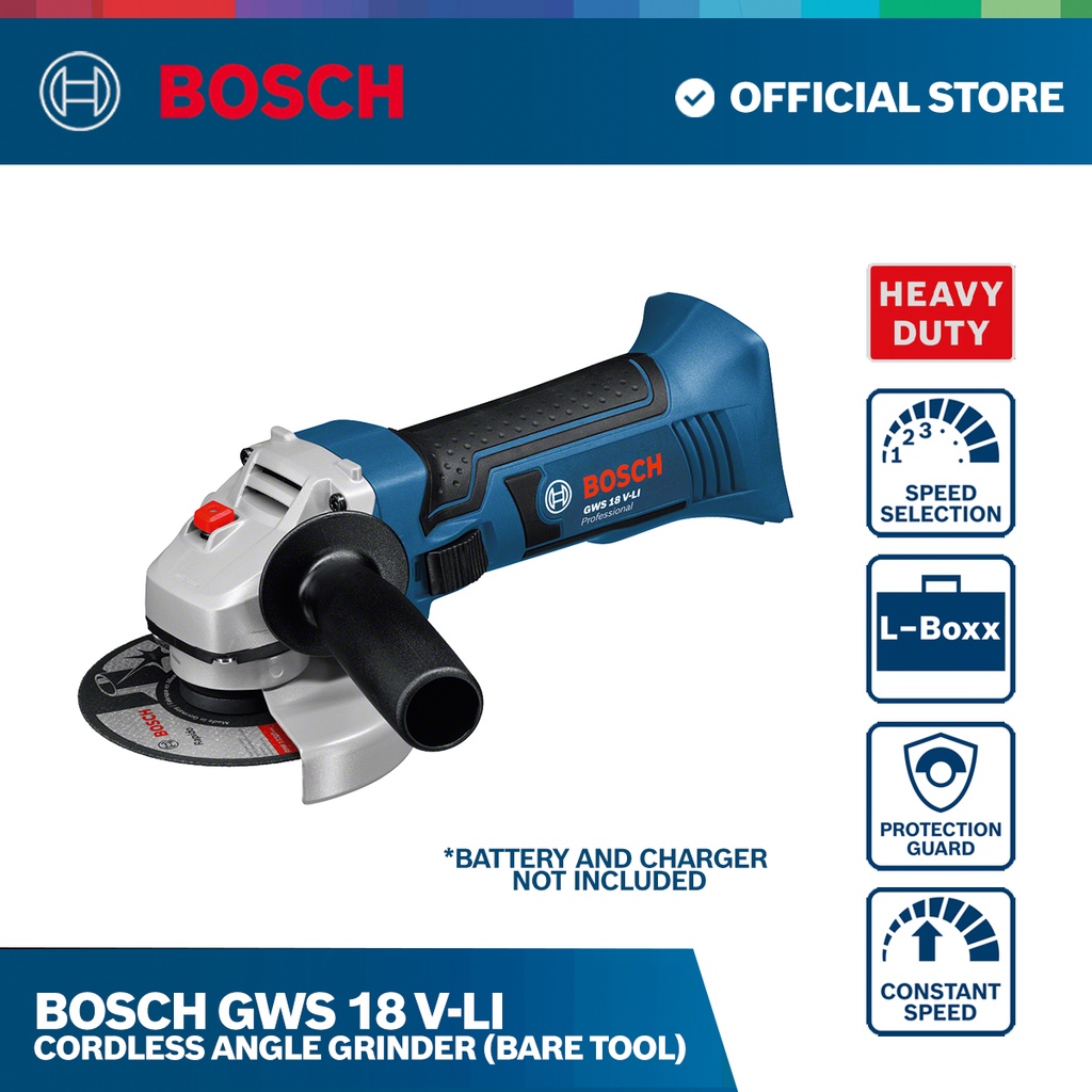 Bosch GWS 18 V-Li Professional Cordless Angle Grinder (Bare Tool ...