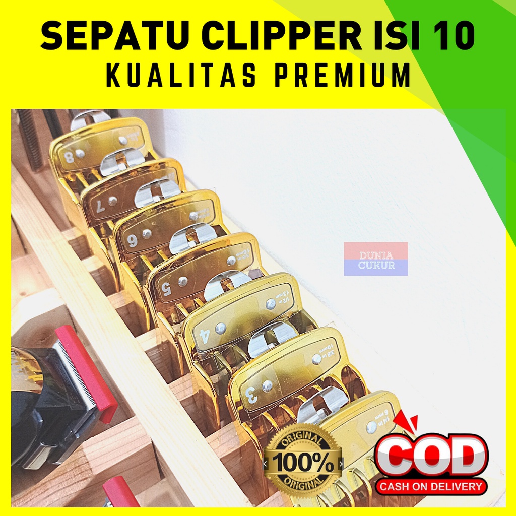 Premium GOLD CLIPPER Shoes SET Contents 10 Sizes Of CLIPPER GUARD Shoes ...