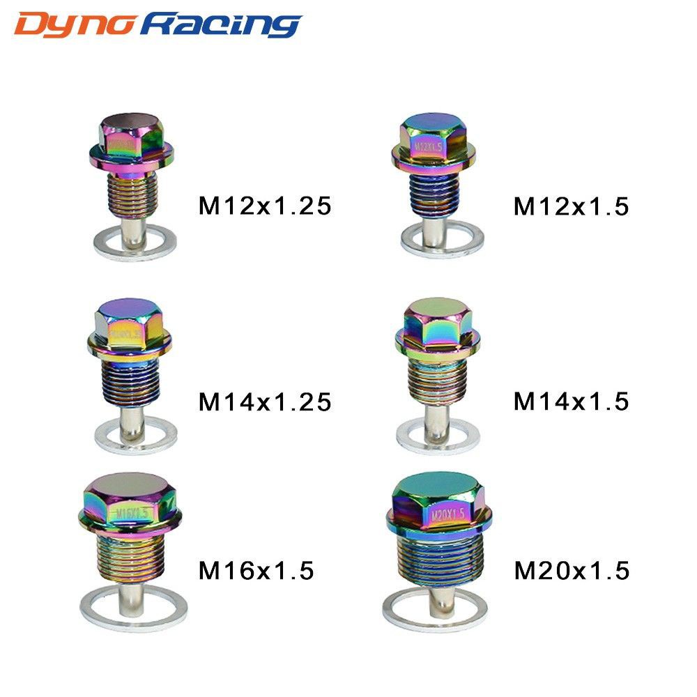 M20 M16 M14 M12*1.5 / 1.25 Aluminum Neo Chrome Magnetic Oil Drain Plug ...