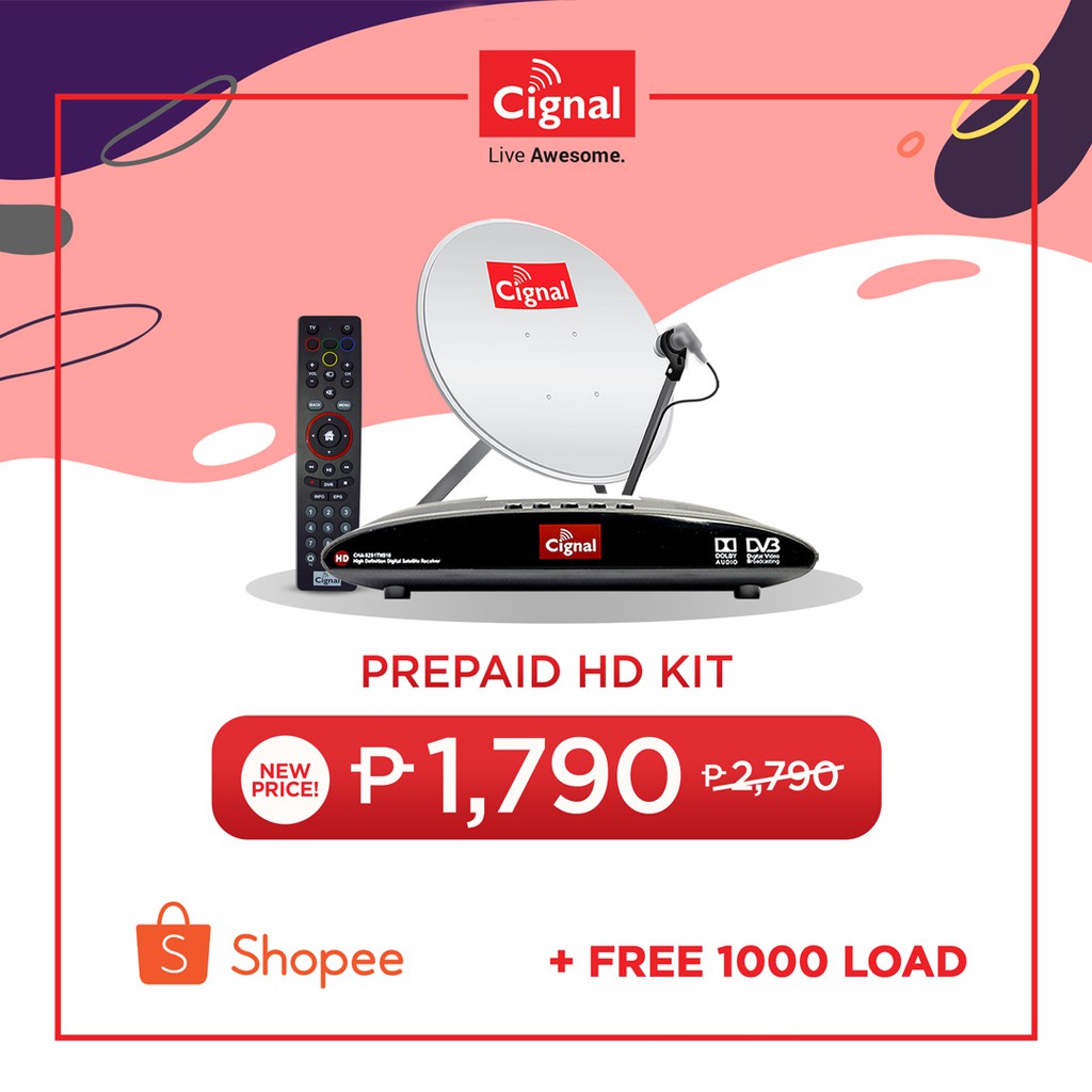 TV Boxes - Receivers Cignal HD Prepaid Kit with FREE 1000 Load | Shopee Philippines