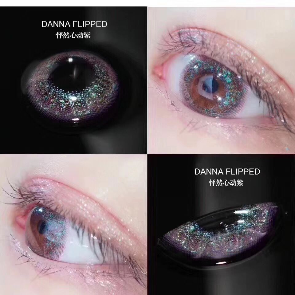 1 Pair Sparkling Pink Contact Lens,Soft Grade Contact Lenses with Case ...