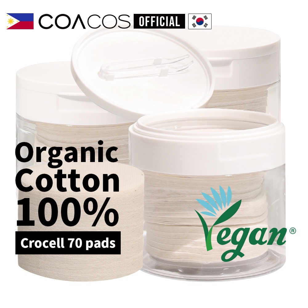 COACOS, [Organic Cotton] Organic Crocell Pure Cotton Pad, 100 Pads x ...