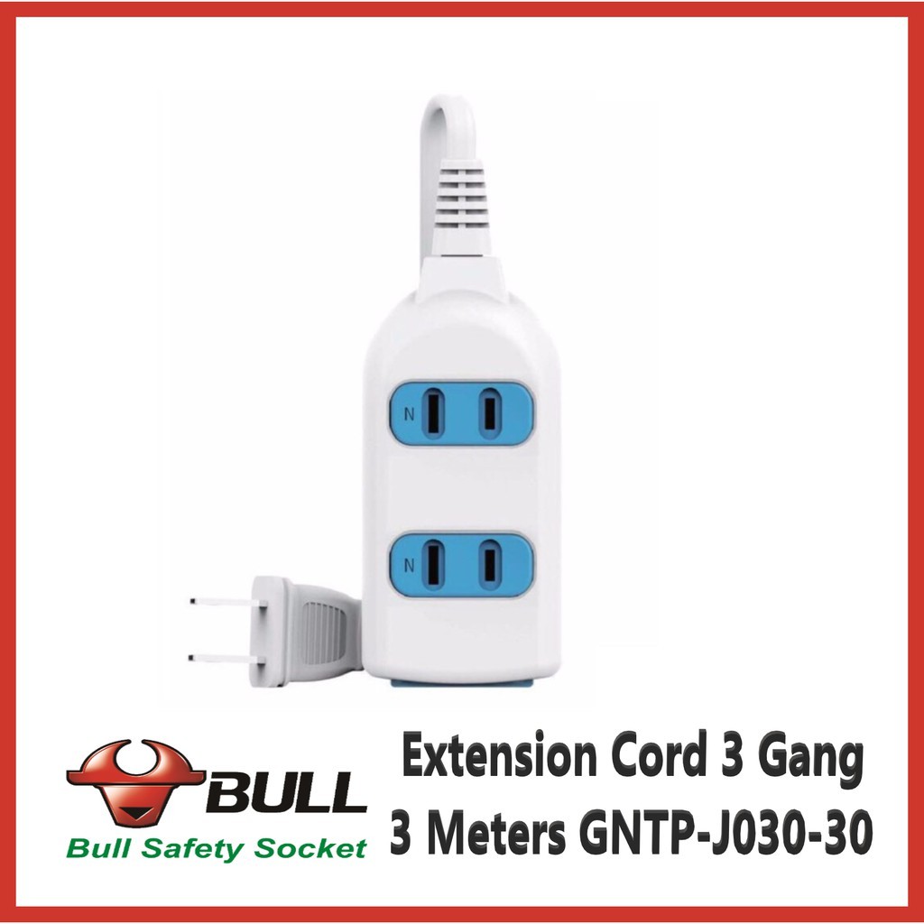Bull Extension Cord 3 Gang 3 Meters GNTP-J030-30 Original | Shopee ...