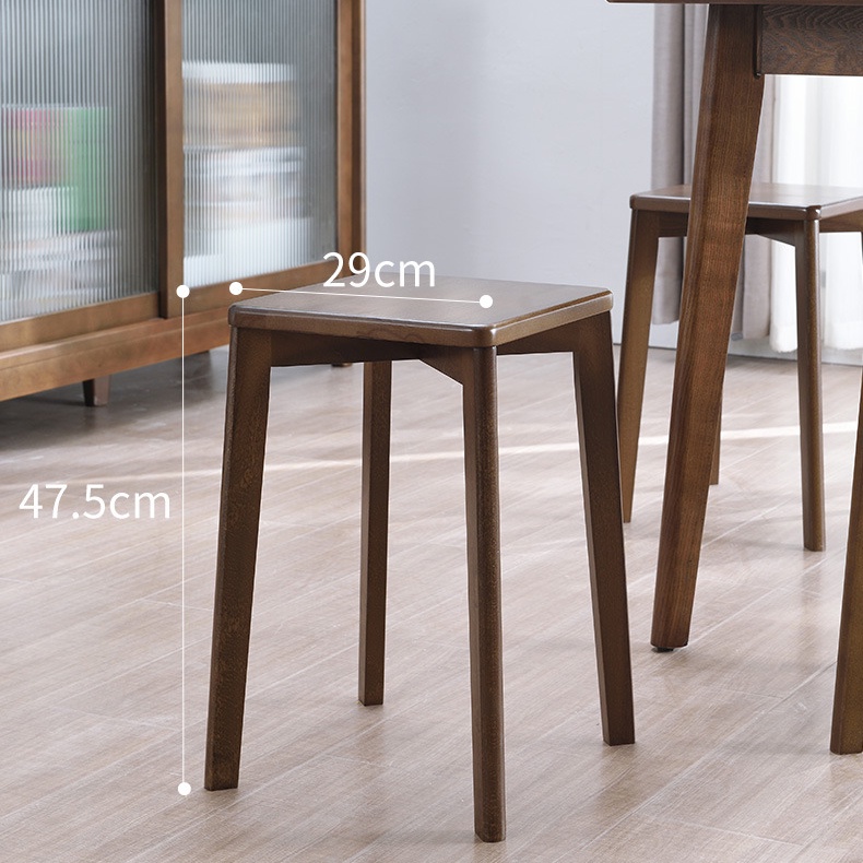 Finelife Solid Wood Dining Stool Simple Small Square Stool Adult Shoes ...