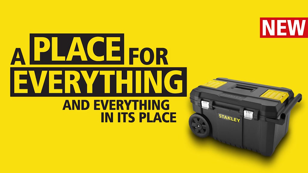 Stanley Essential 50L Chest with Metal Latches with Wheels Rolling Tool ...