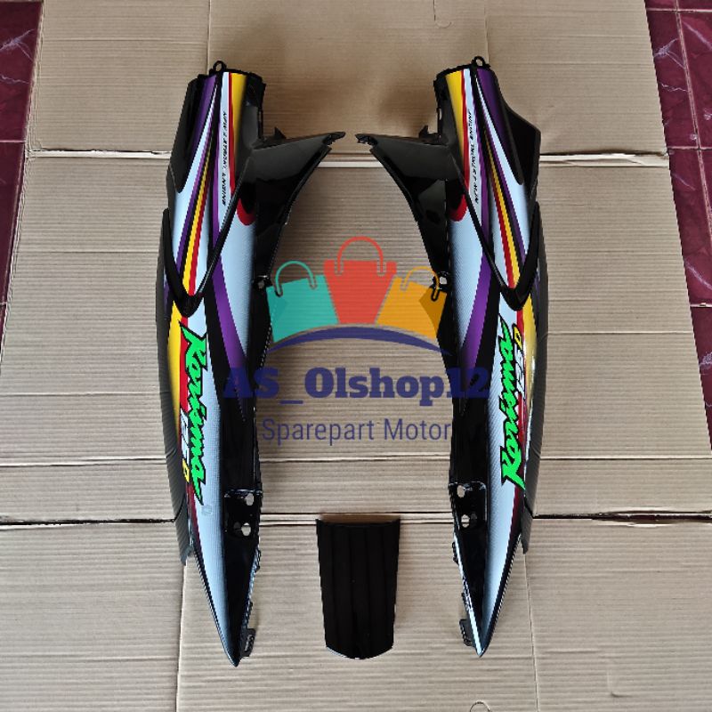 HITAM New BODY Rear KARISMA 125d Black PLUS STRIPING ORIGINAL | Shopee ...
