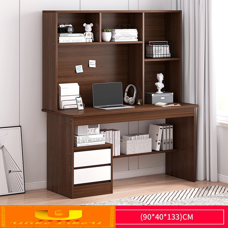 Computer desk desktop home writing simple modern small bookshelf ...