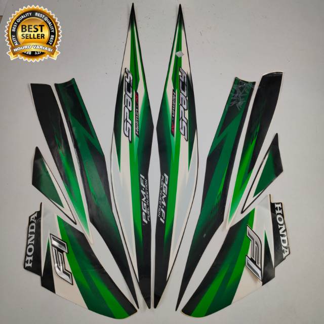 HIJAU Striping honda spacy fi 2013 Green Motorcycle Sticker list body ...