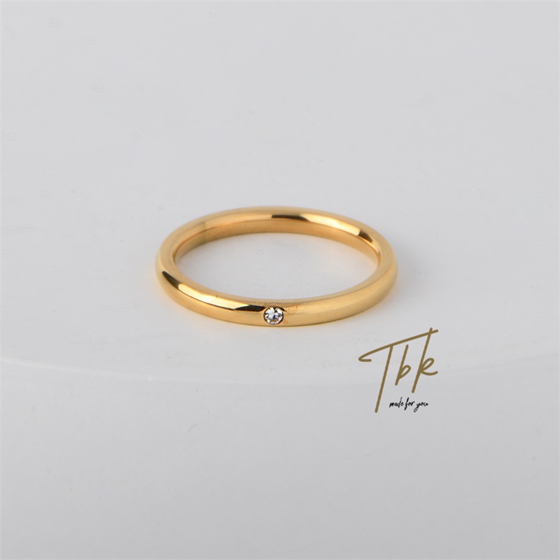 TBK 18k Gold Promise Ring Couple Ring for Women Accessories ...
