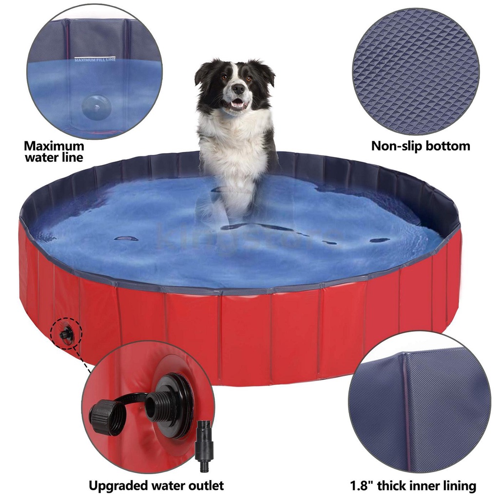 Portable Pet Pool Tub Folding Tub Puppy Pool Tub Pet Bathing Swimming ...