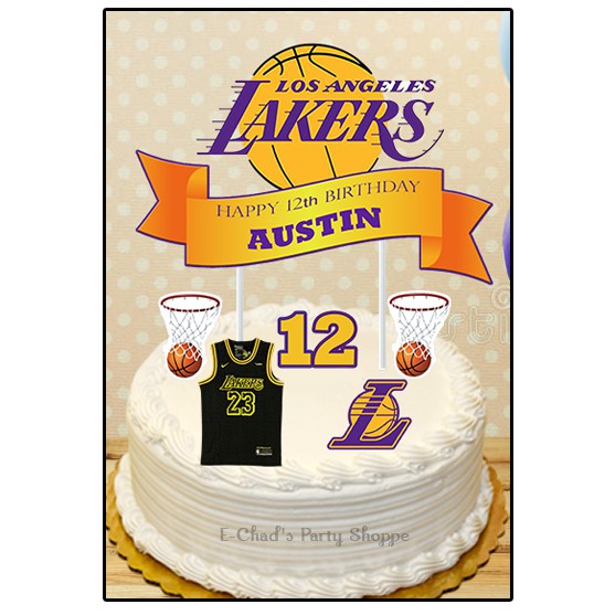 LAKERS Cake Topper Set (FREE Customized Name) | Shopee Philippines