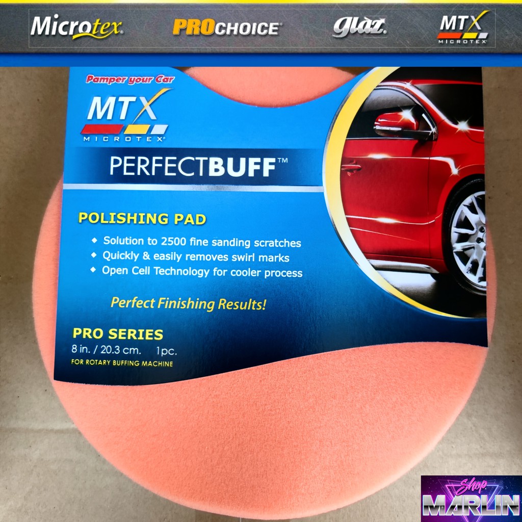 Microtex MTX Polishing Pad PRO 8 inches Flat - Orange buffing foam pad ...