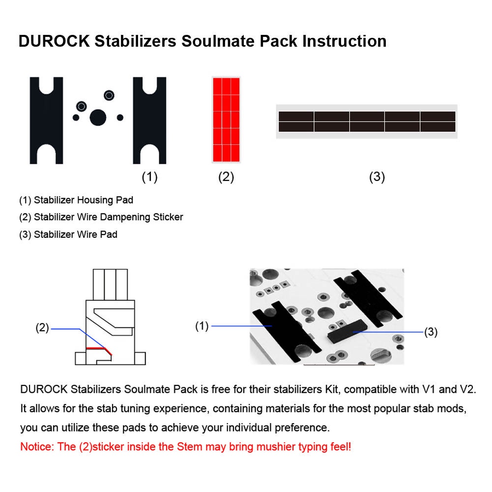 Durock Screw-in V3 V2 Stabilizers with Soulmate Modding Pack Durock ...