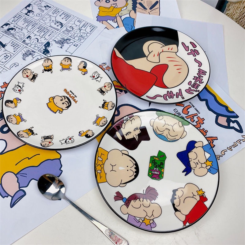 New Style Crayon Shin-Chan Ceramic Rice Bowl Plate ins Cartoon High ...