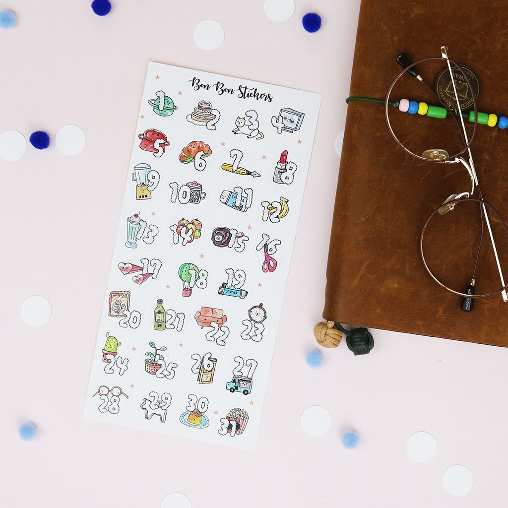 Bon Bon Stickers - Kiss Cut Stickers - Marshmallow Date | Shopee ...