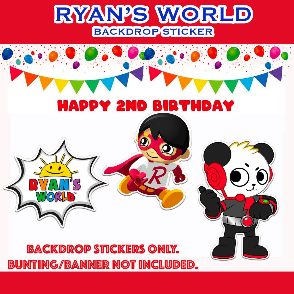 Ryan's World Backdrop Stickers Party Decoration ( 8 X 11 INCHES ...