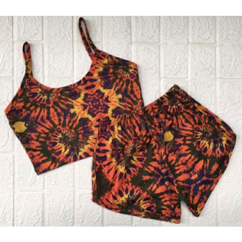 Sexy Terno Spaghetti Crop Top and Shorts for Women(Cory) | Shopee ...