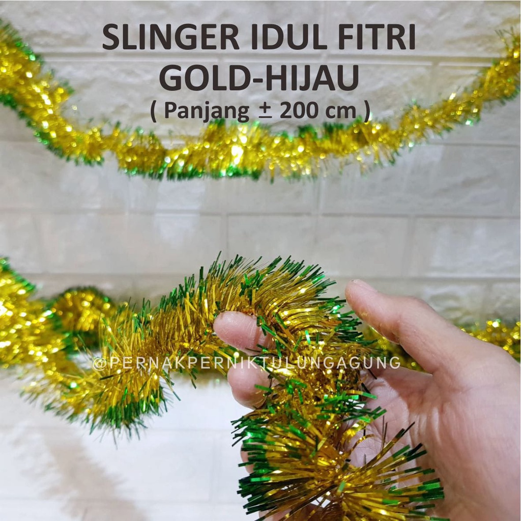 HIJAU Green Gold Eid Slinger - Eid Decorations For Eid Al-Fitr | Shopee ...