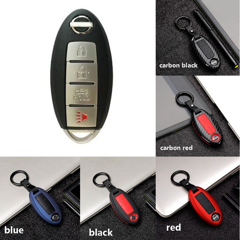 Nissan Navara Keyless Remote Carbon Fibrer Hard Case + Silicone Car Key ...