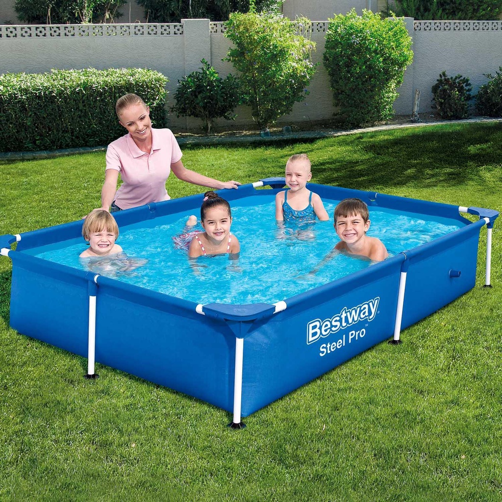 Bestway 7.3x5ft. Steel Pro Rectangular Family Pool in Blue | Shopee ...