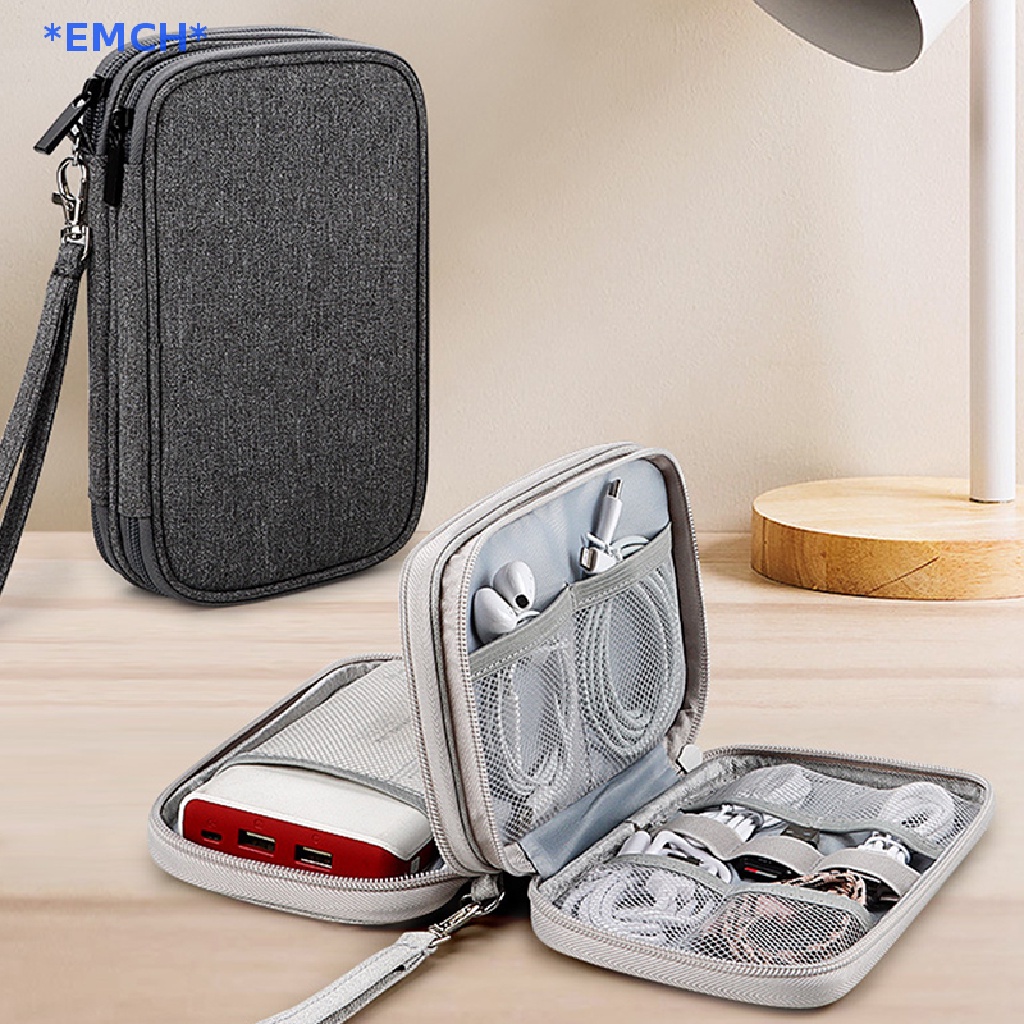 EMCH> Travel Cable Organizer Bag Pouch Electronic Accessories Carry ...