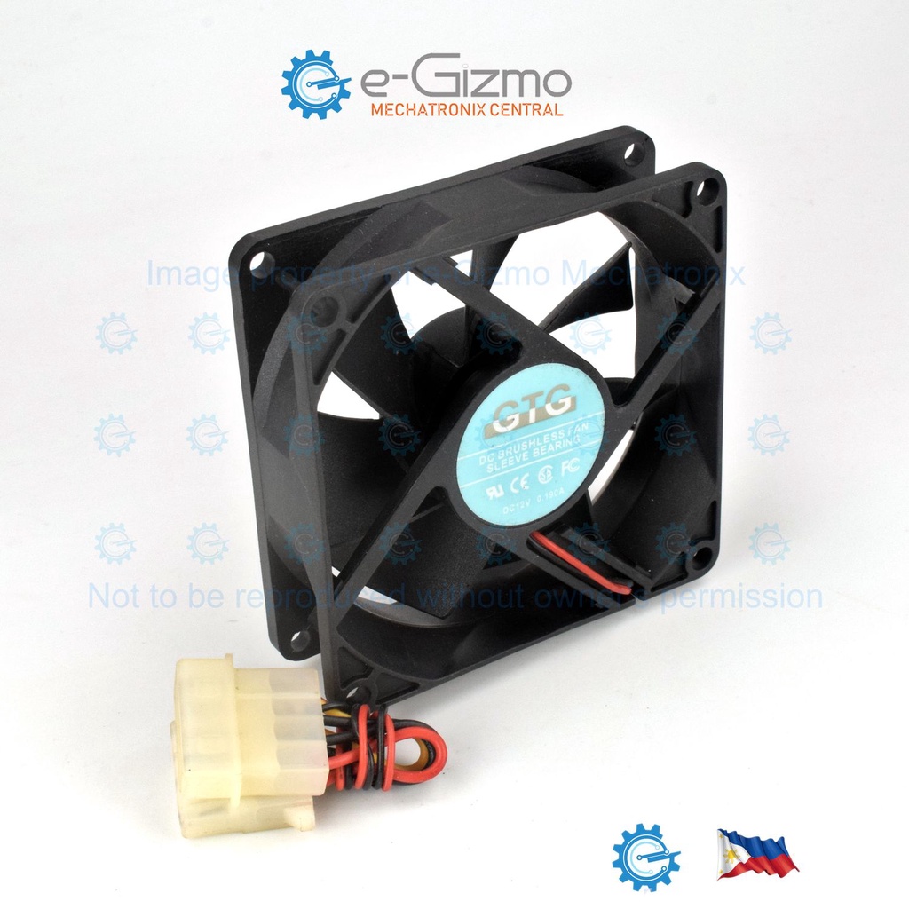 GTG PC Fan 12V 0.19A 80x80mm UL/CSA/FCC | Shopee Philippines