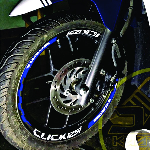 Reflective & Chrome Mags Decals Stickers for Honda Click 125i front and ...