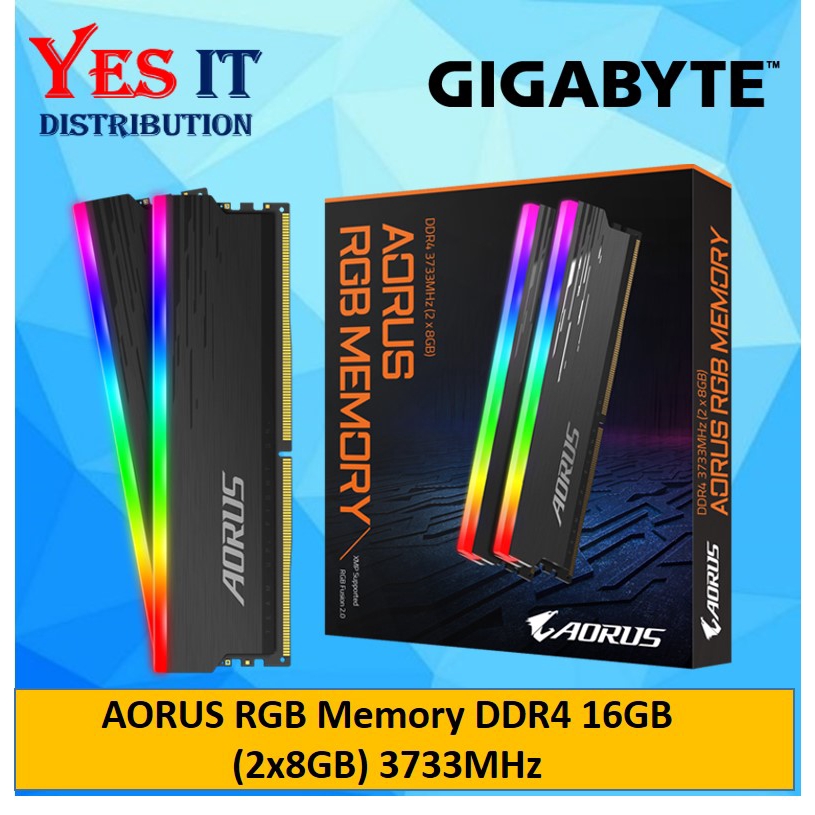 GIGABYTE AORUS RGB Memory DDR4 16GB (2x8GB) 3733MHz DESKTOP RAM ( GP ...