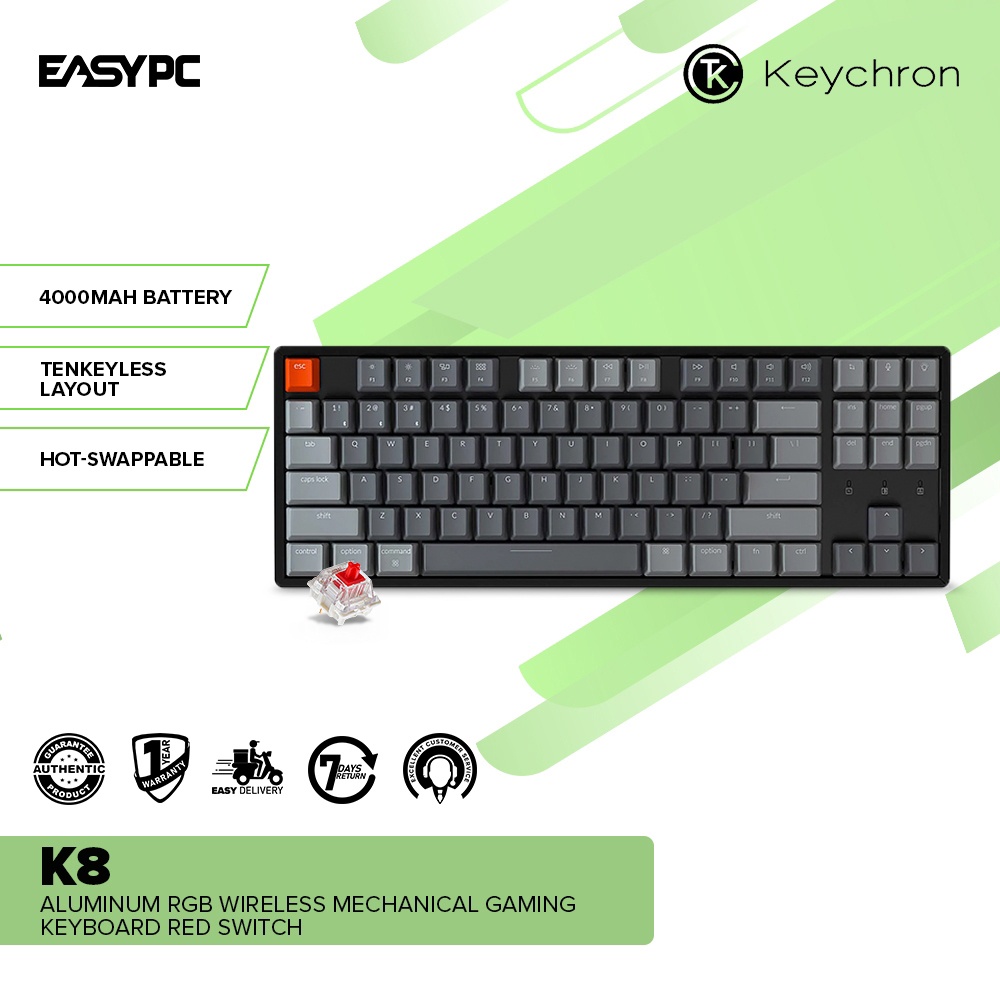 EasyPC | Keychron K8 Hot-swappable RGB Wireless Mechanical Gaming ...