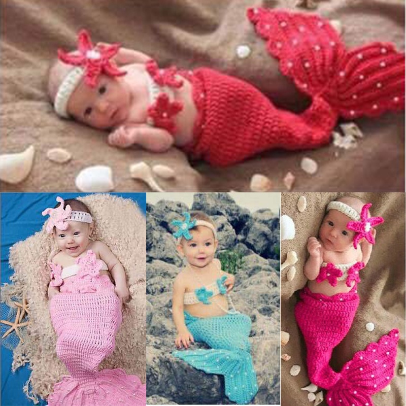 Newborn Mermaid Photography Costume Baby 0-12 Months Photography Props ...