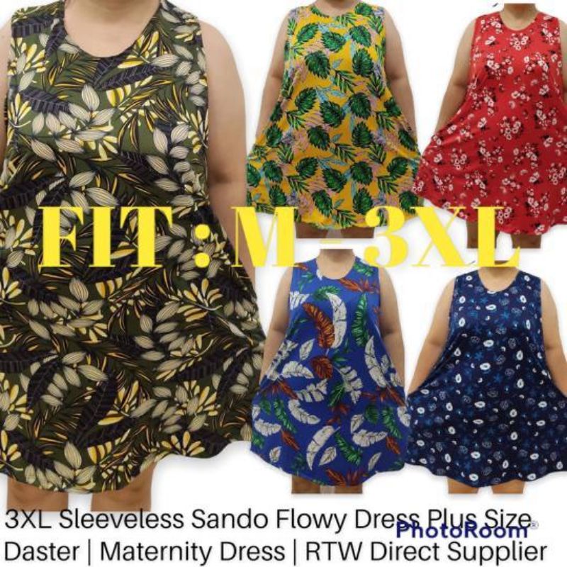 (CA13) 2XL 3XL PLUS SIZE Sando Sleeveless Duster/Dress Pambahay ...