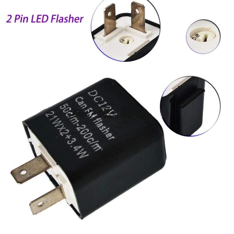 12V 2 Pin LED Flasher Adjustable Frequency Turn Signal Flasher Blinker ...