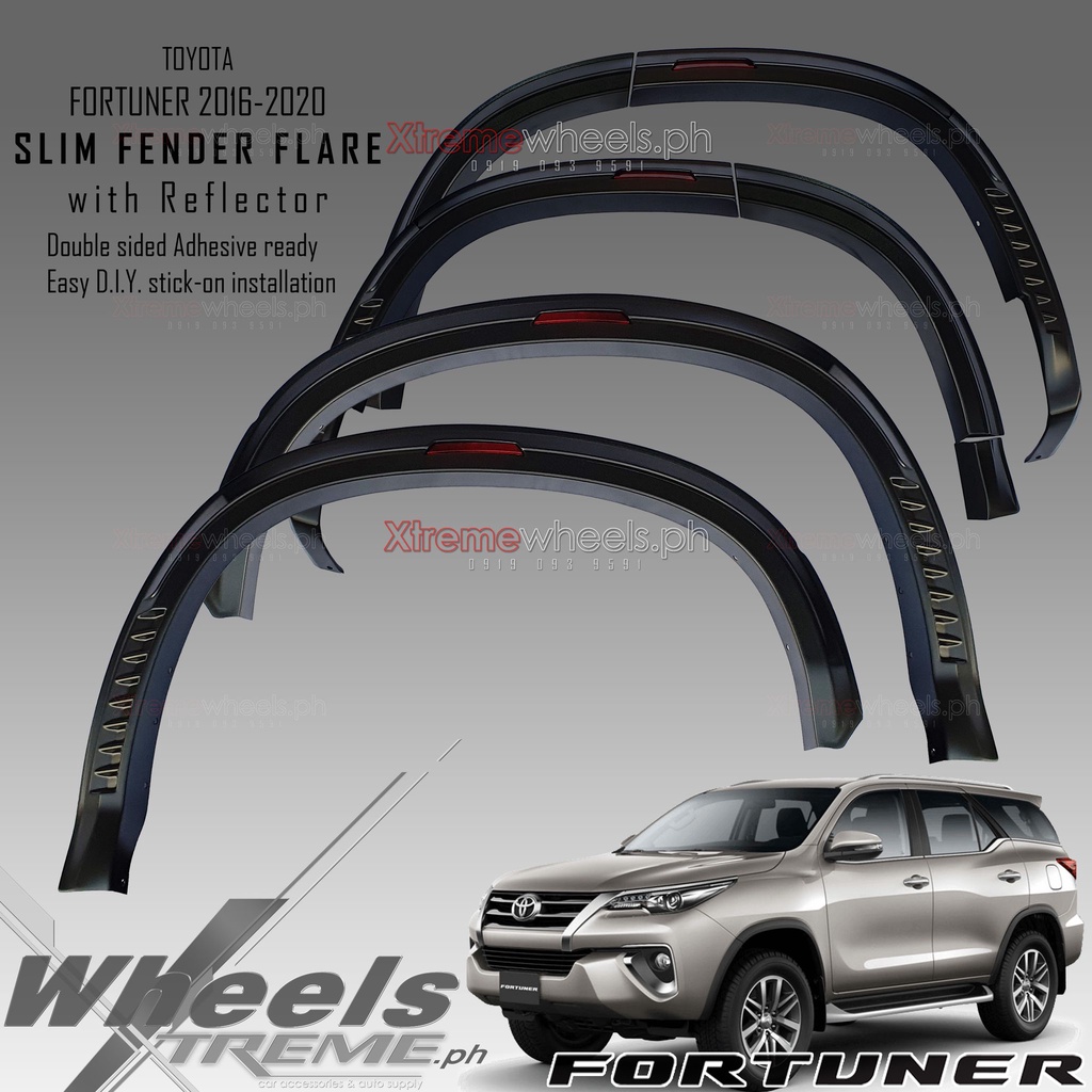 Fortuner 2021-2025 Slim Fender Flare Matte Black Thailand Made with ...