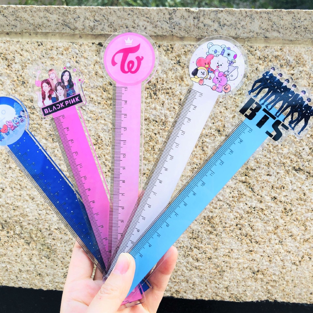 Kpop bts bt21 ruler blackpink twice Acrylic ruler 15cm School Supplies ...