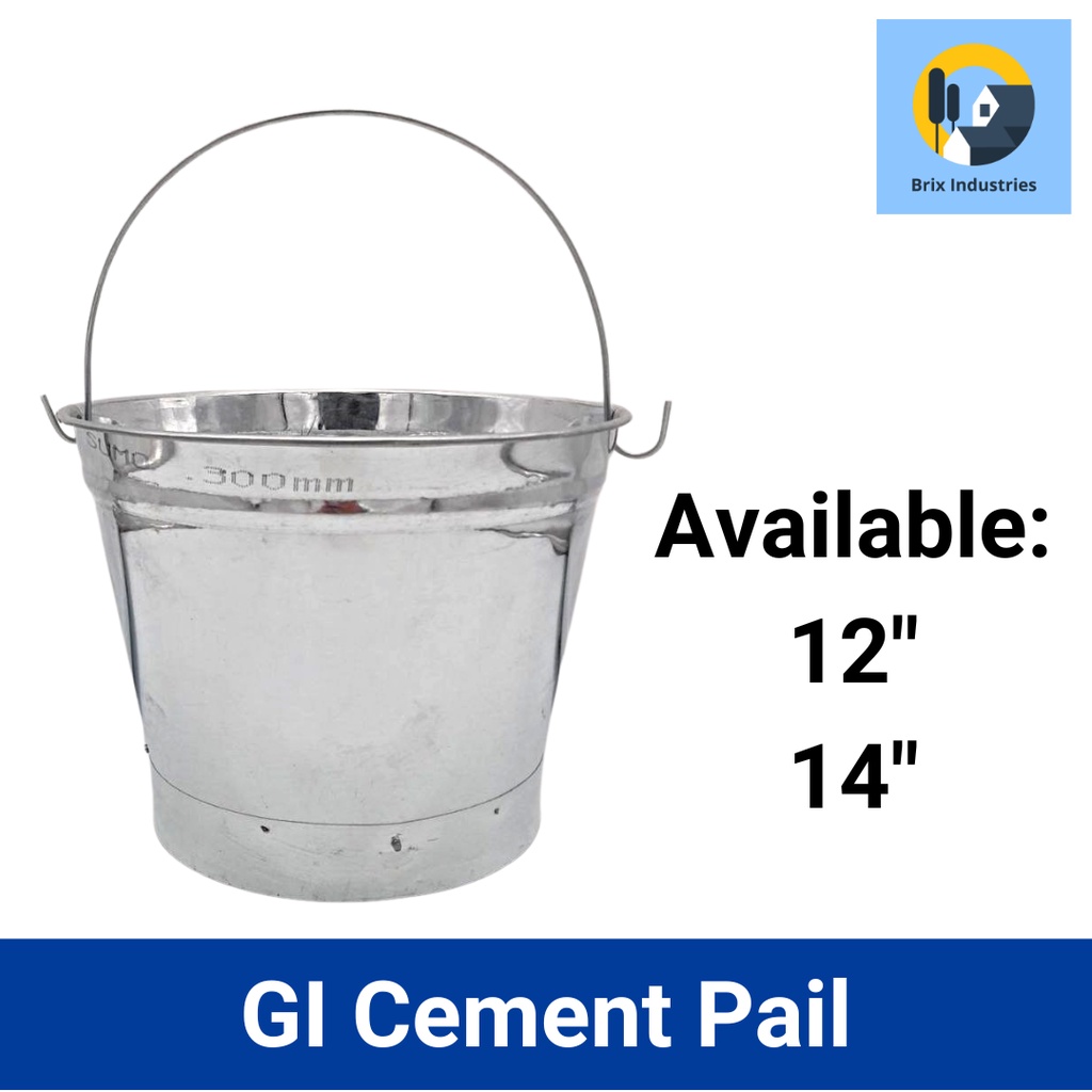 GI Cement Pail 12" or 14" For Construction Galvanized Iron Timba ...